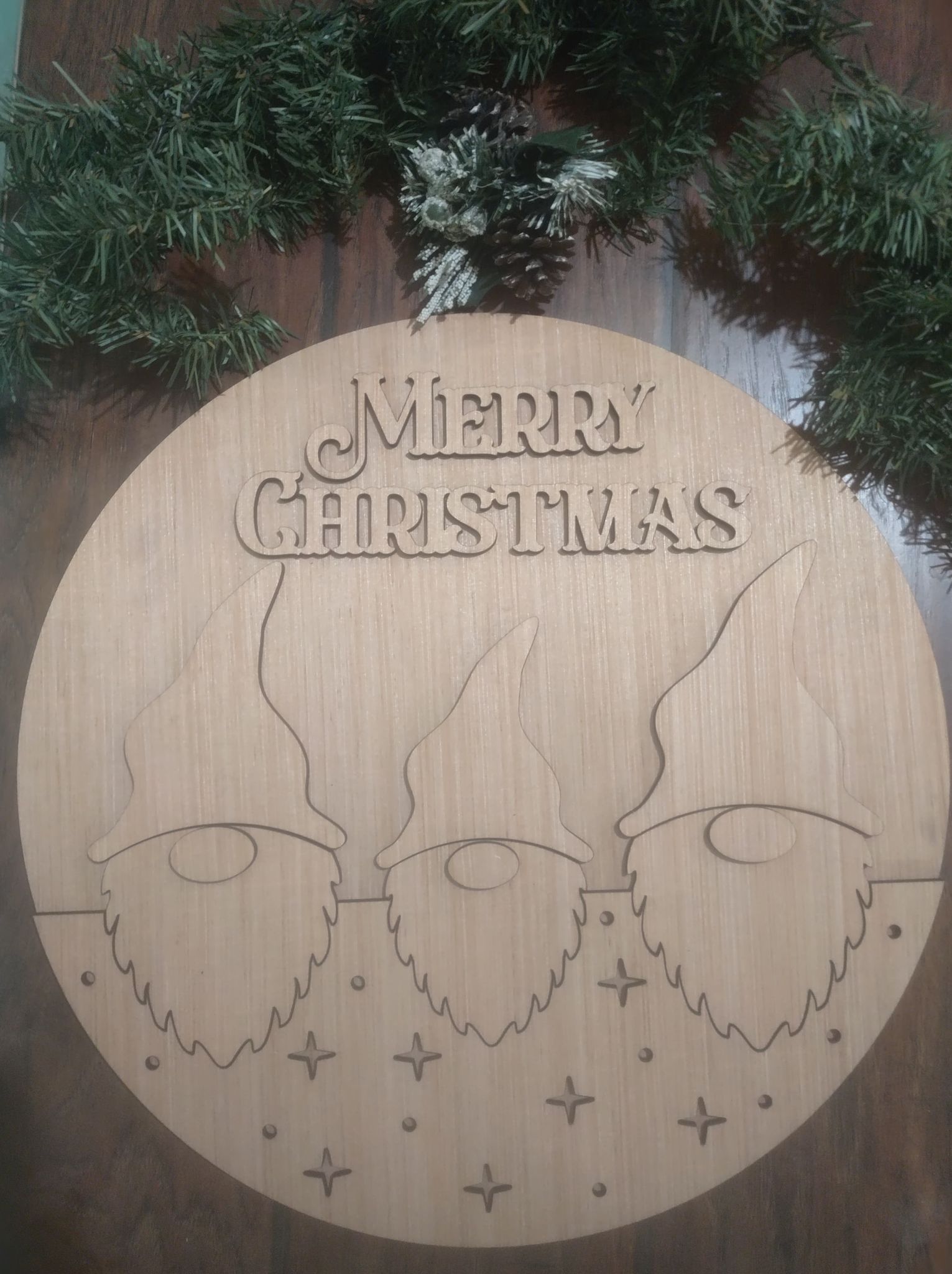 Merry Christmas Gnome Round | Blessed Woodworks