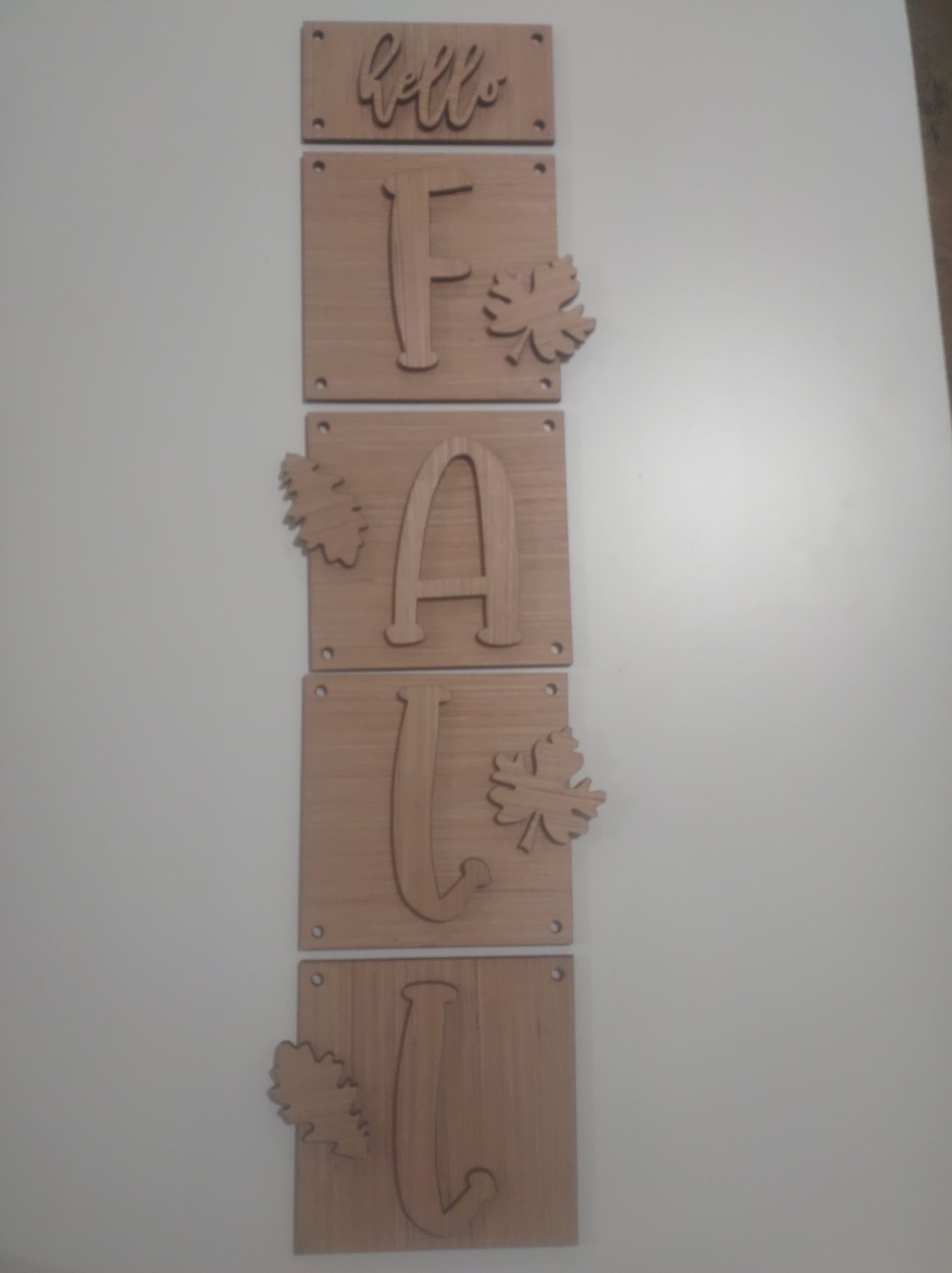 Vertical Hello Fall Sign | Blessed Woodworks