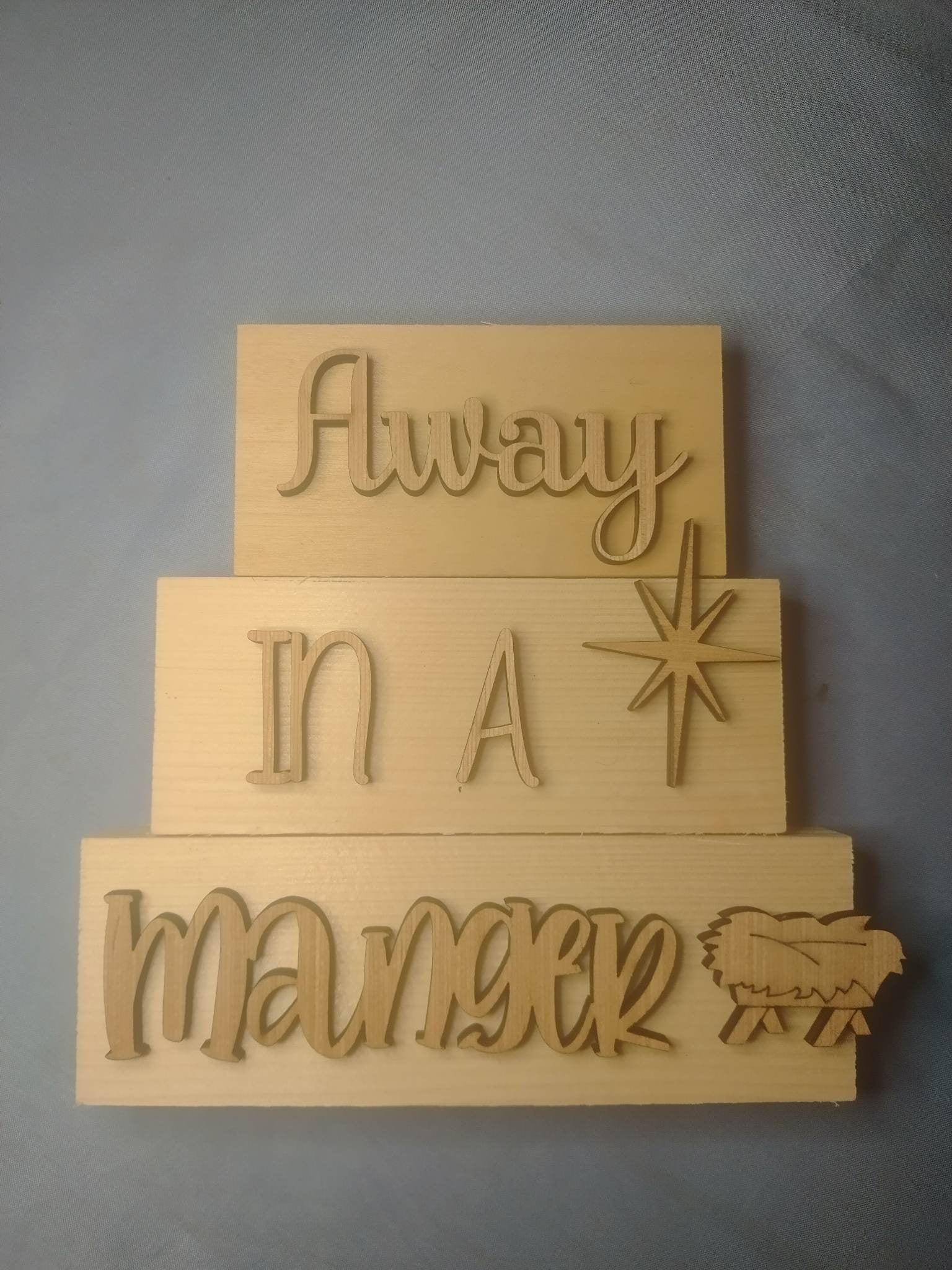 Away in a Manger word stacker | Blessed Woodworks